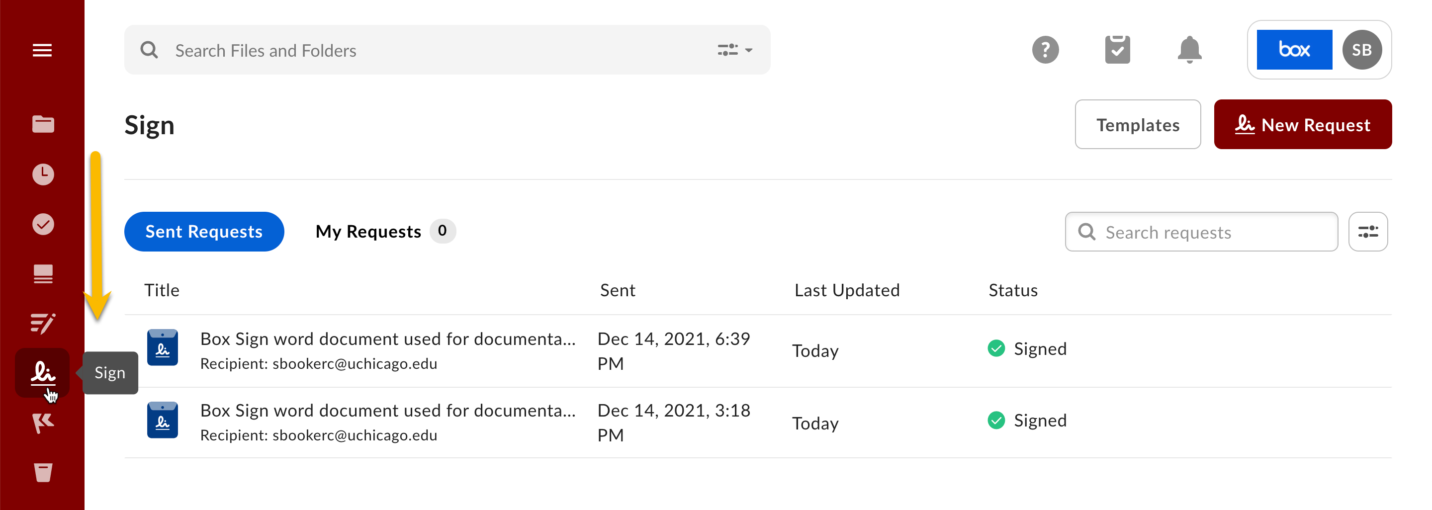 IT Knowledge - UChicago Box Sign (E-Signature) Quick Reference Guide ...